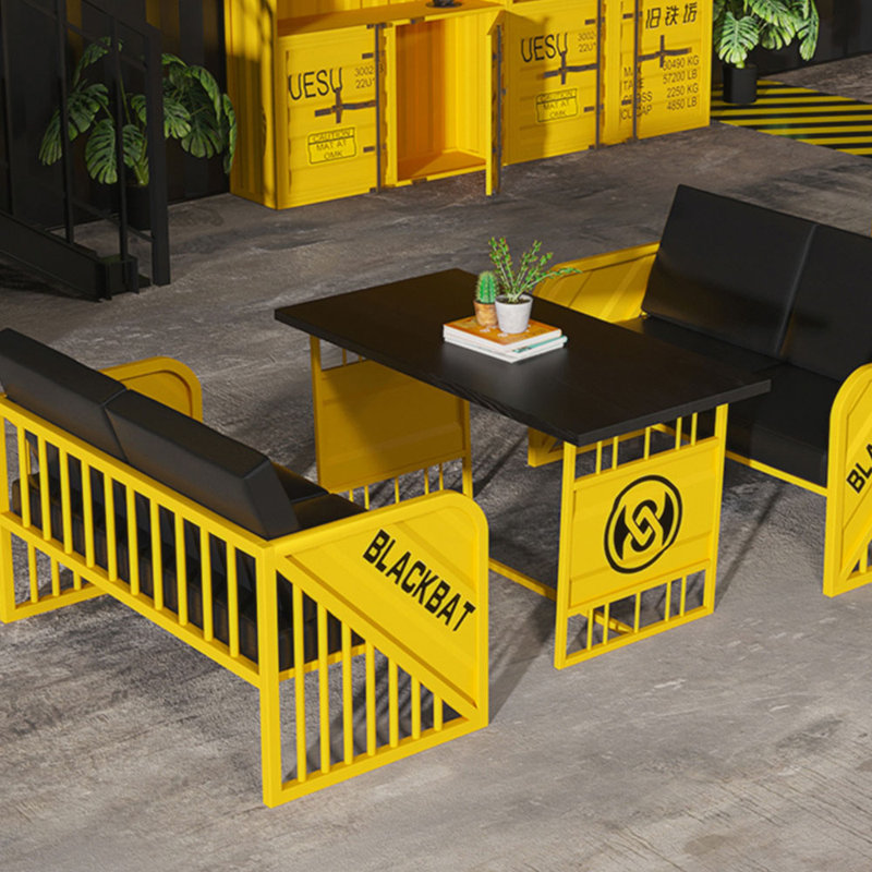 Industrial Style Sofa Industrial Style Iron Table And Sofa Sets Booth | Wayfair